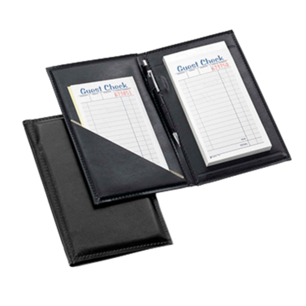 Tablecraft Order Holder, Black Vinyl with Pen Loop, 5.25 x 9"