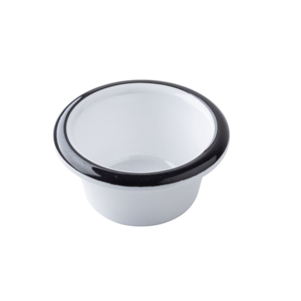 Tablecraft Round Ramekin 2 OZ - Ounces White/Black 2.75"x2.75"x1.375 ...