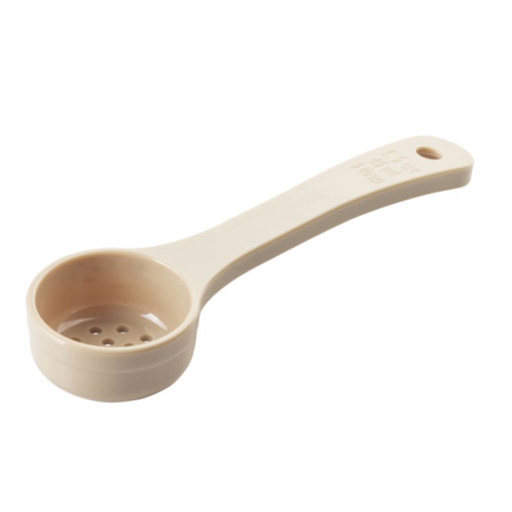 Tablecraft 1.5 oz Short Handle Perforated Portioning Spoon