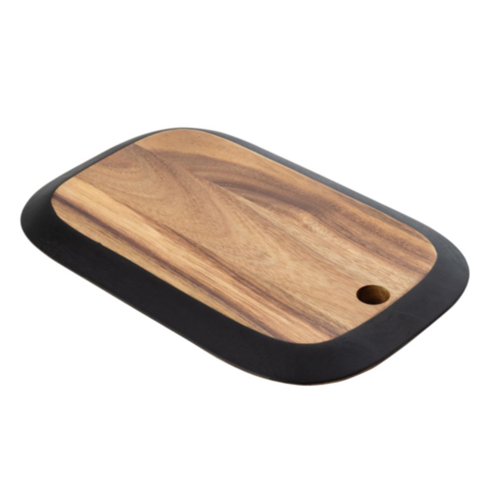 Tablecraft Acacia Collection Rectangular Serving Board w/ Black Edge 14 ...