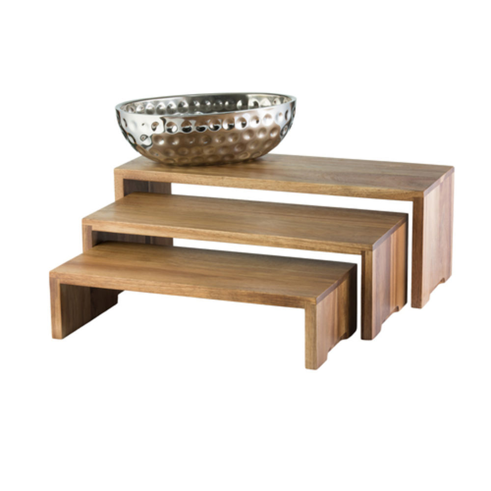Tablecraft Cascade Risers Set, Set of 3, Acacia