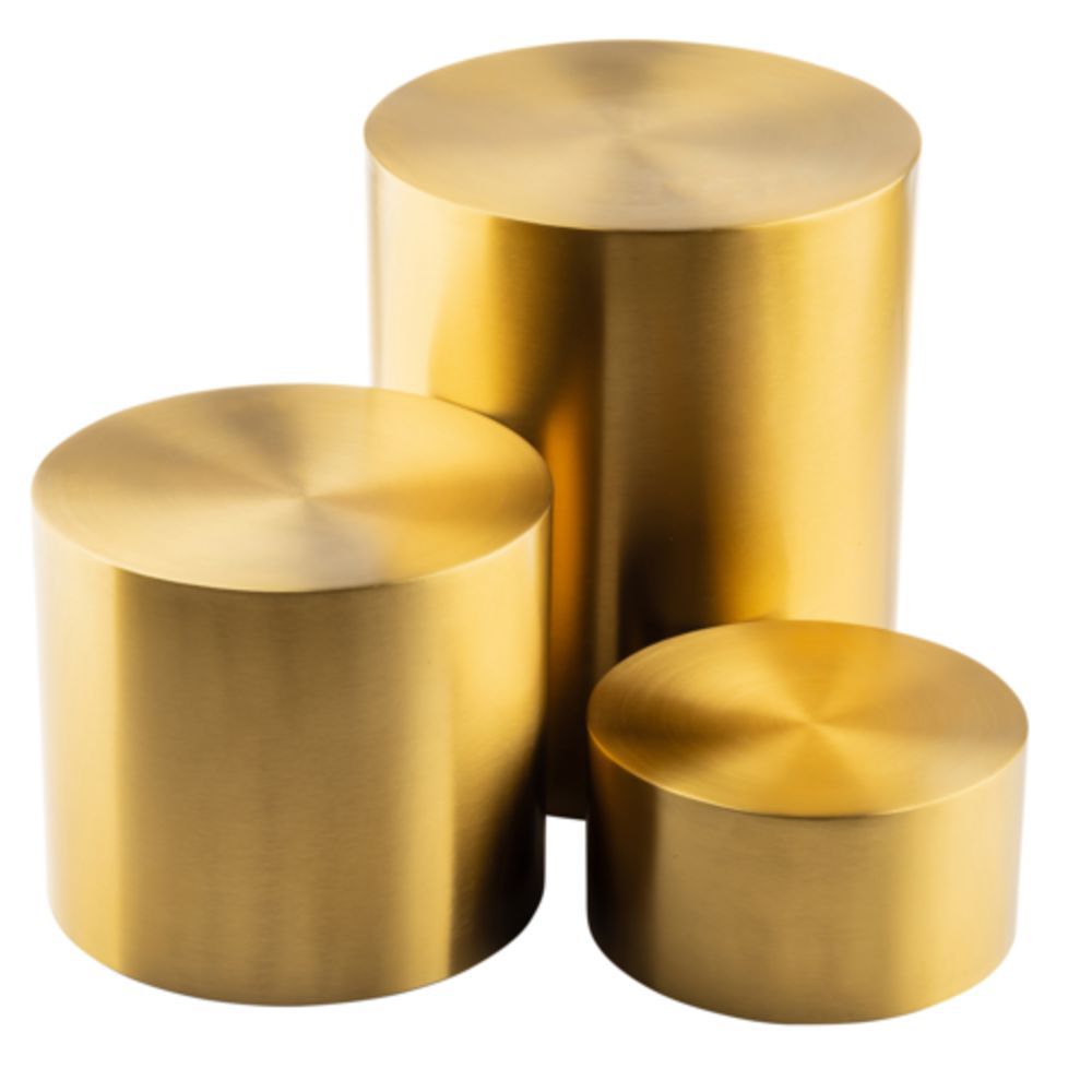 Tablecraft Round Nesting Riser Set Gold 8"x8"x9" ,Stainless Steel (14-1 ...