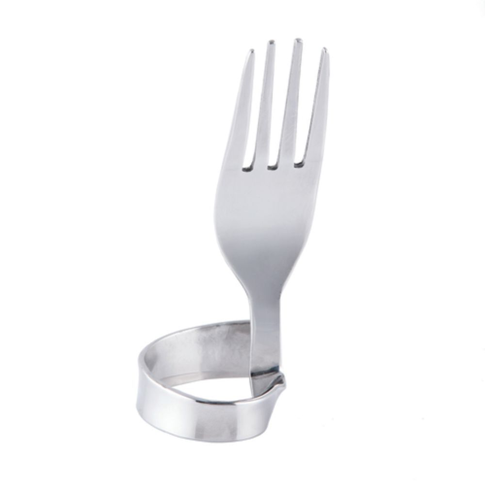 Tablecraft 4" Fork Card Holder, Stainless Steel - 12 per case