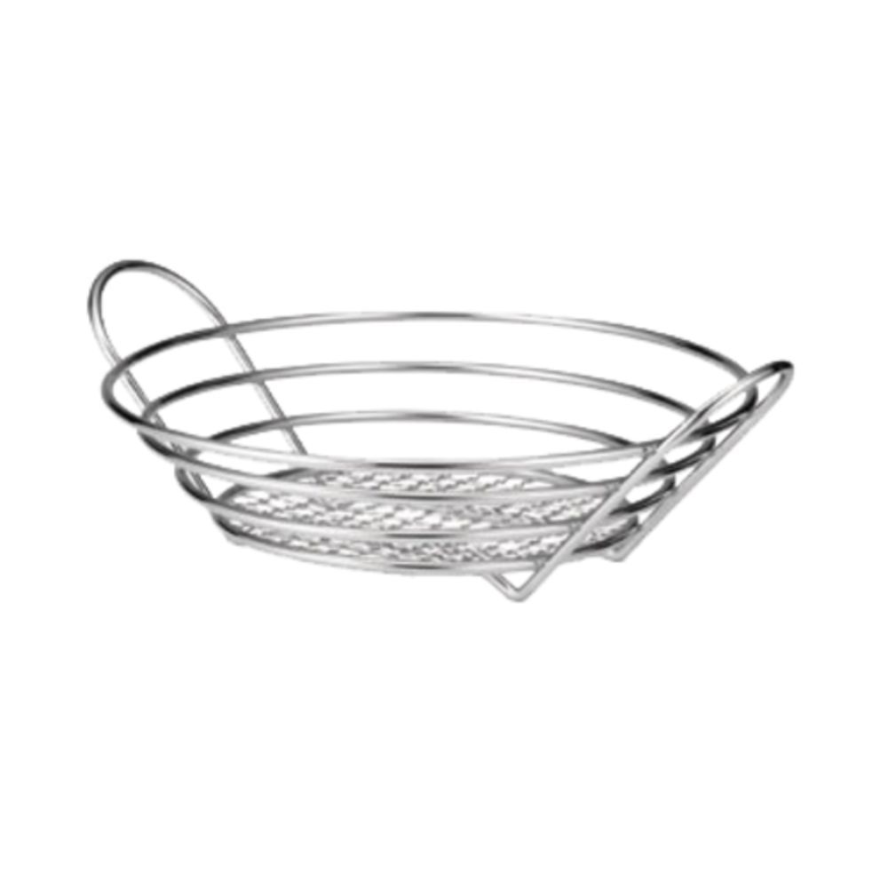 Tablecraft Round Serving Basket, Chrome Plated, 12 x 3.5"