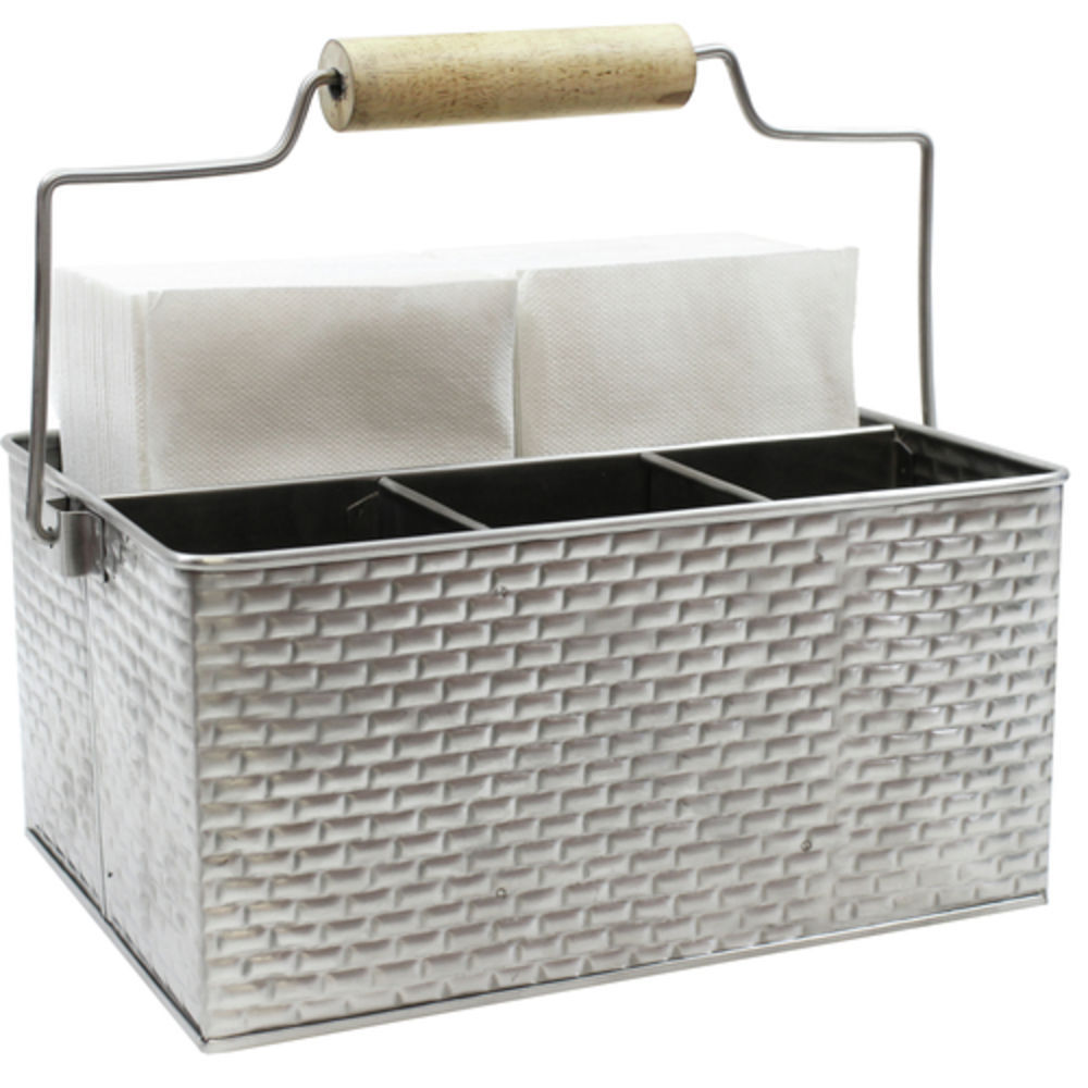 Tablecraft Brickhouse Stainless Steel Flatware Utensil Caddy, Brick ...