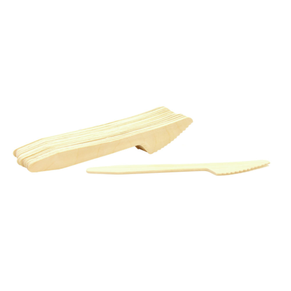 Tablecraft Disposable Wood Knife, 6.5", Pack of 25