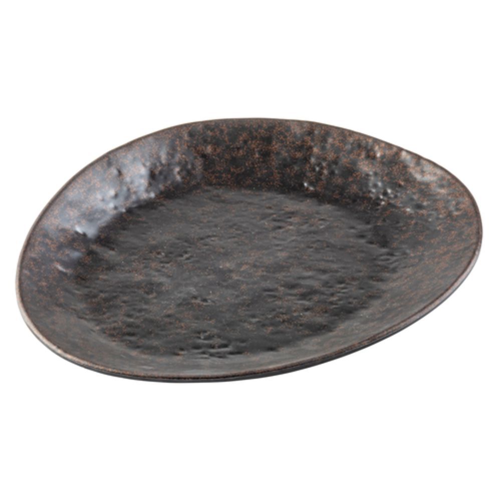 Tablecraft Lunara Collection Plate, Melamine, Stone Pattern with Copper ...