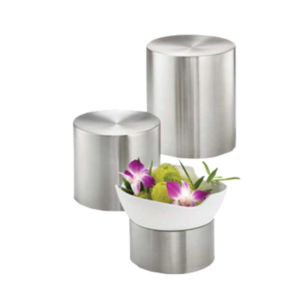 Tablecraft Three Piece Riser Set, Round, Brushed Stainless Steel, 8 ...
