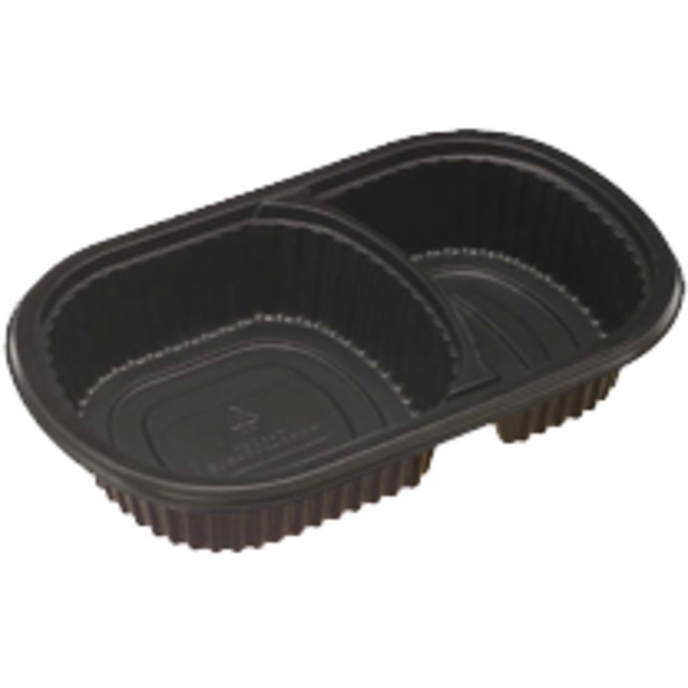 Dinex Microwaveable 2 Compartmt Medium Entree 18/10 oz 18/10 oz (250/cs ...