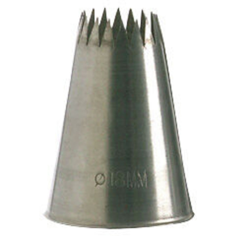 Matfer Bourgeat Stainless Steel Petit Four Pastry Tips, 18 teeth Pack of 2