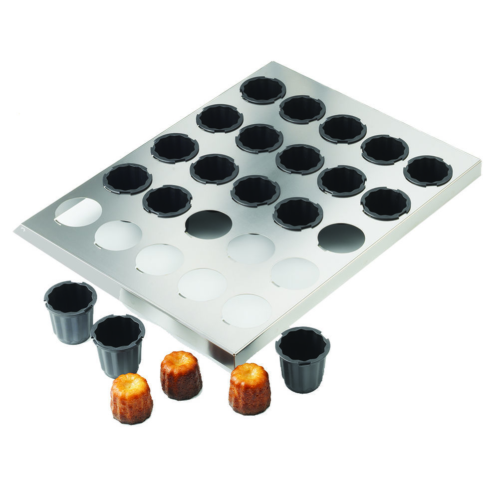 Matfer Bourgeat Exoglass Cannele Baking Set w/ 16 Molds, 2 1/6"