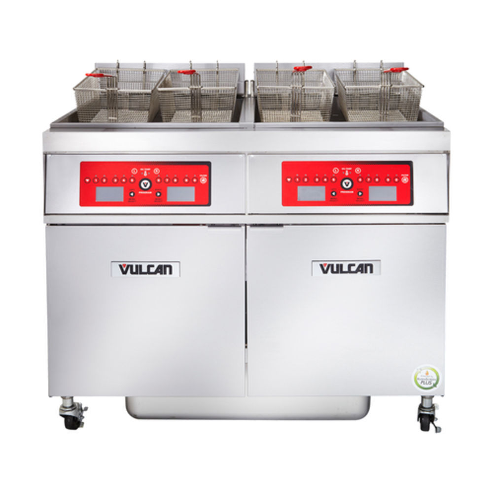 Vulcan 480V Fryer, electric 62" W (4) battery 50 lb. capacity per vat ...