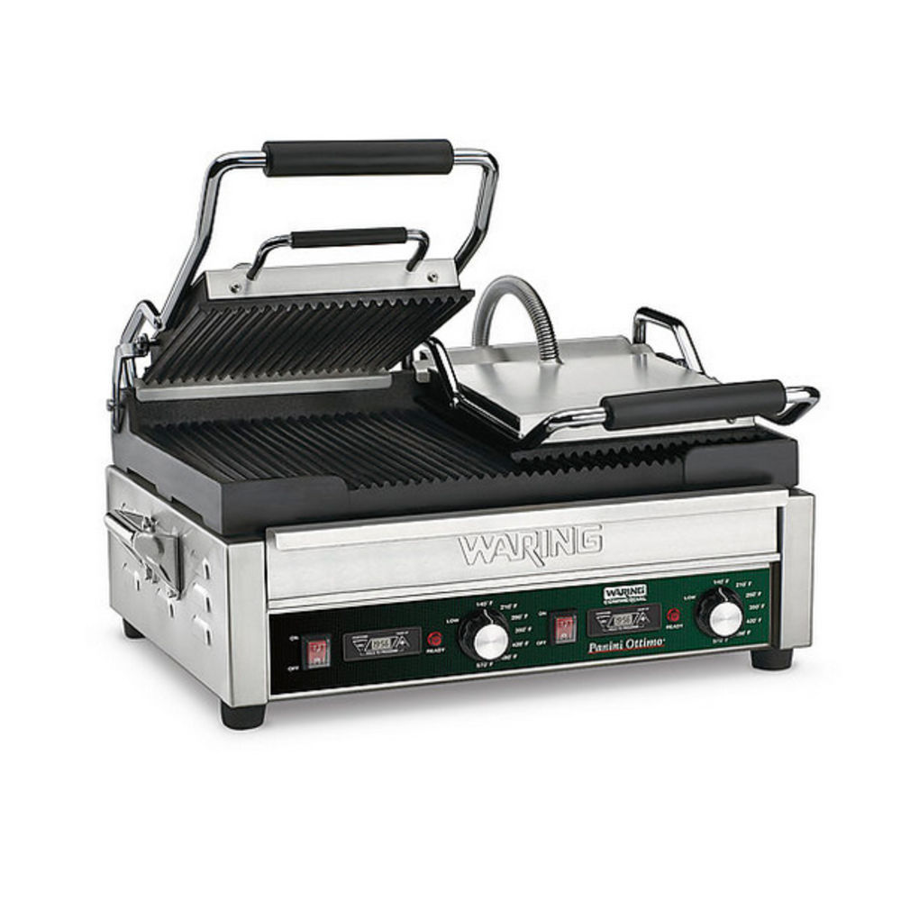 Waring Italian-Style Panini Grill Double - 18 3/4"L x 15 1/2"W x 9 1/4"H