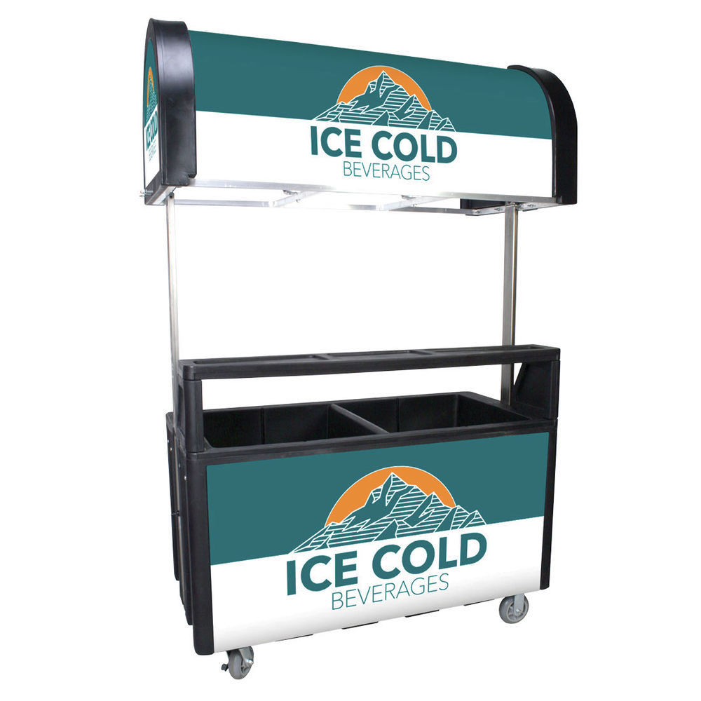 Iowa Rotocast Plastics Inc PACKAGE ELITE MOBILE BEVERAGE CART WITH HEADER