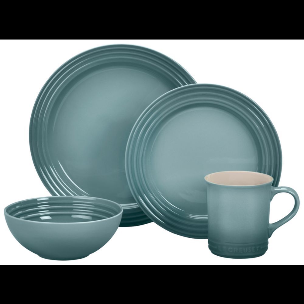 Le Creuset Vancouver Dinnerware 16-Piece Set, (4) Salad Plates, (4 ...