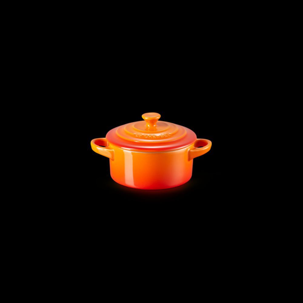 Le Creuset Mini Cocotte, round, 8 oz., includes matching lid, stoneware ...