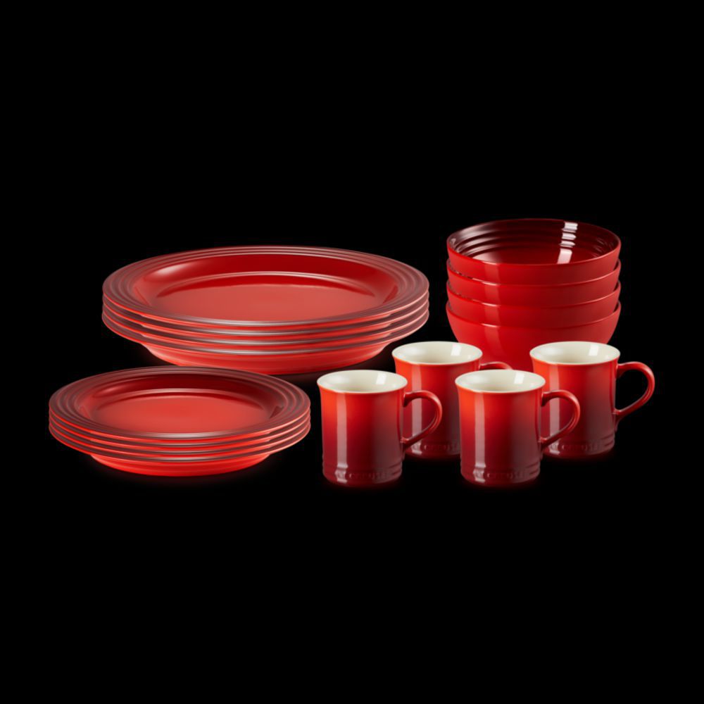 Le Creuset Vancouver Dinnerware 16-Piece Set, (4) Salad Plates, (4 ...