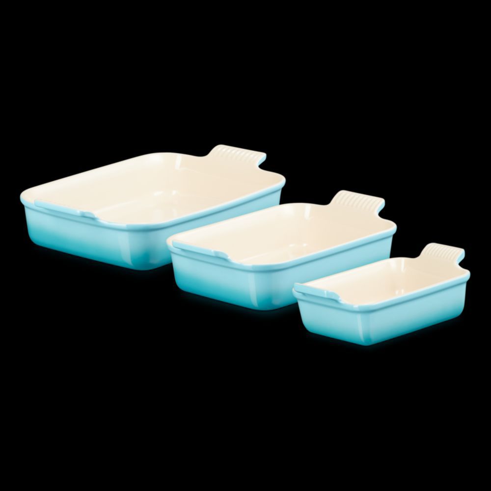 Le Creuset Heritage Dish Set, rectangular, 1.1 qt., 2.5 qt. & 4 qt ...