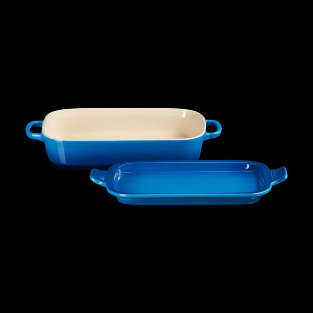 Le Creuset Rectangular Dish with Platter Lid, 3 qt., 12-1/4" x 8-3/8" x ...