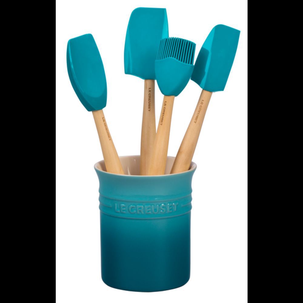 Le Creuset Craft Series 5-Piece Utensil Set with Crock - Caribbean