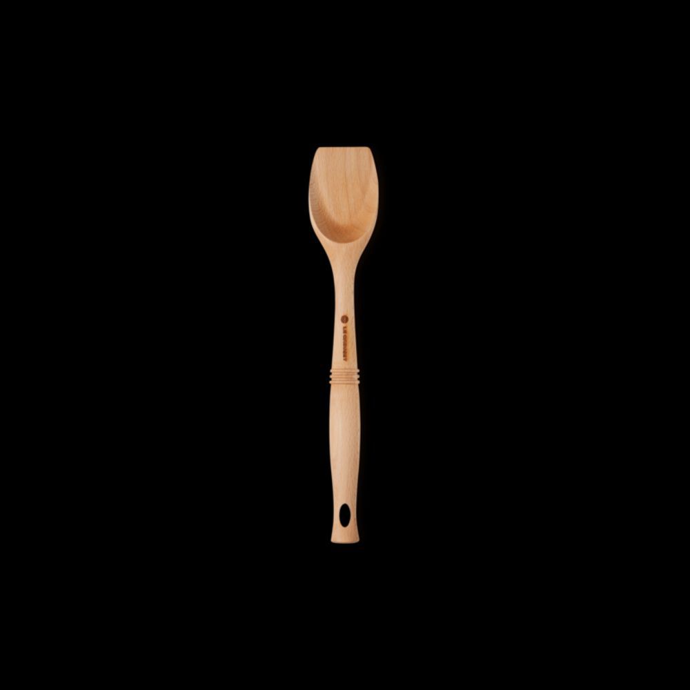 Le Creuset Revolution Wood Scraping Spoon, 12-1/2" x 2-1/2", accessories