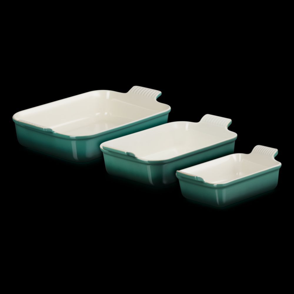 Le Creuset Heritage Dish Set, rectangular, 1.1 qt., 2.5 qt. & 4 qt ...