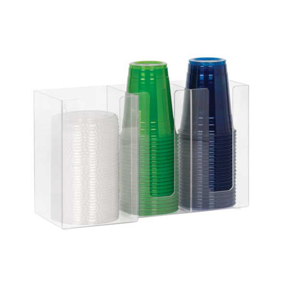 Dispense-Rite Clear Acrylic Divided Bin Cup Organizer - 4 3/4"L x 6 1/2 ...
