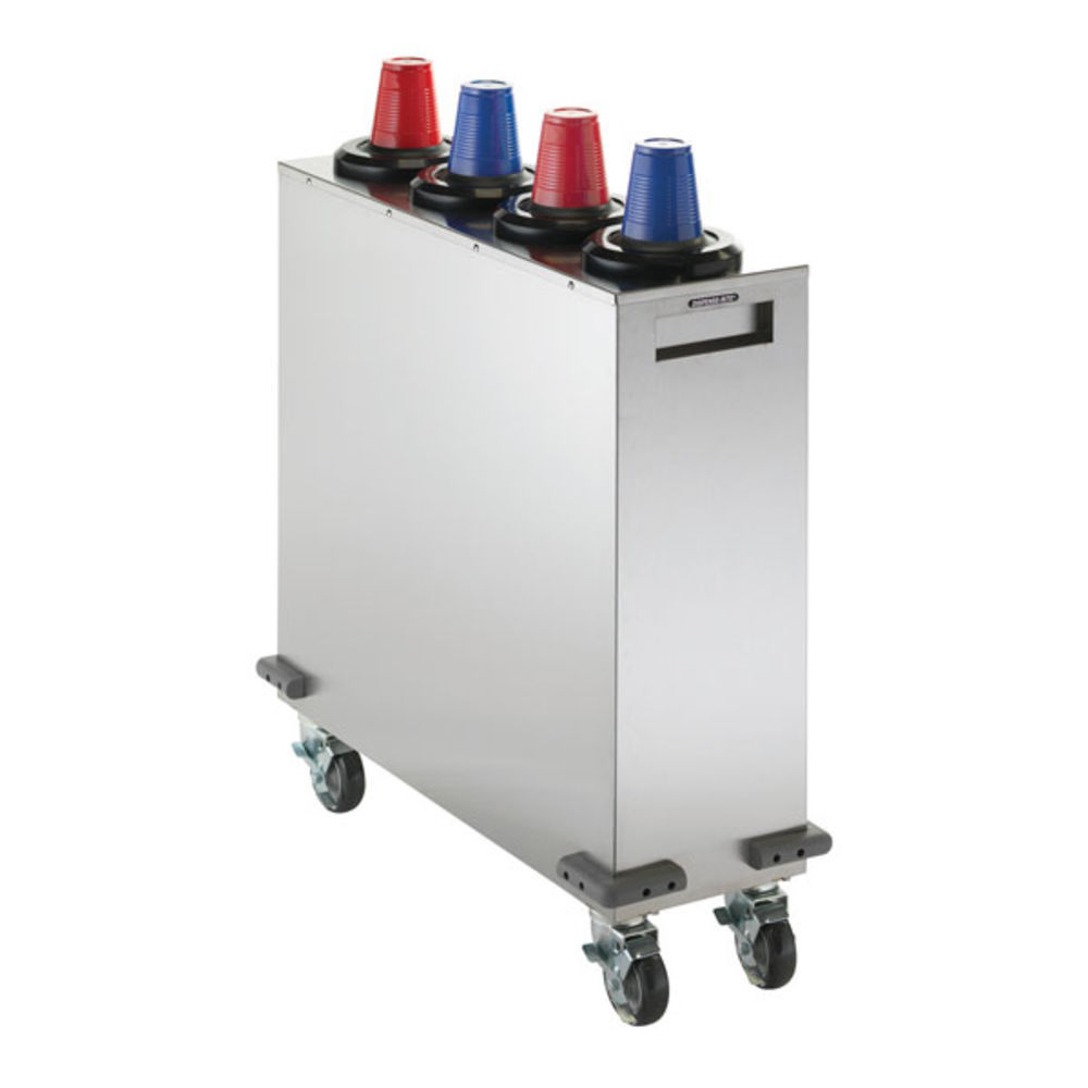 Dispense-Rite Mobile Cup Dispensing Cart with (4) SLR-2L - Stainless Steel