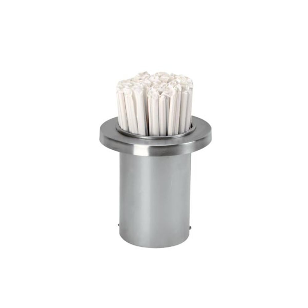 Dispense-Rite Built-in straw holder with mounting collar - Stainless Steel