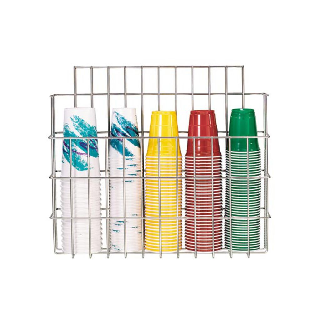 Dispense-Rite Surface mounted wire cup caddy - Stainless Steel