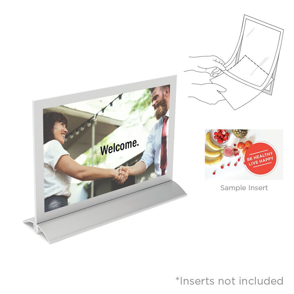 VGS silver single-sided countertop display sign holder with magnetic ...