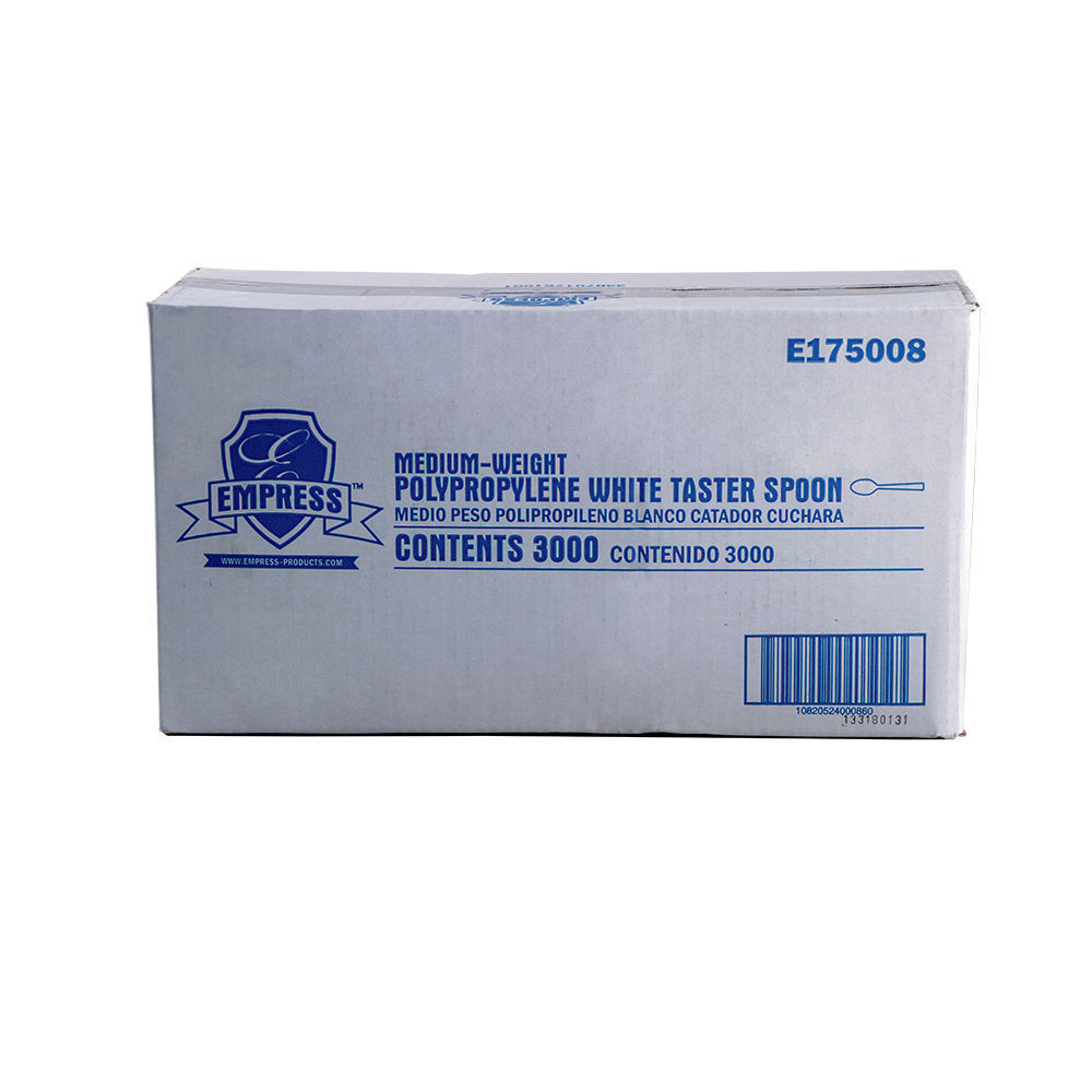 Empress Medium Weight Taster Spoon Polypro - White Dense Pack, 6 / 500