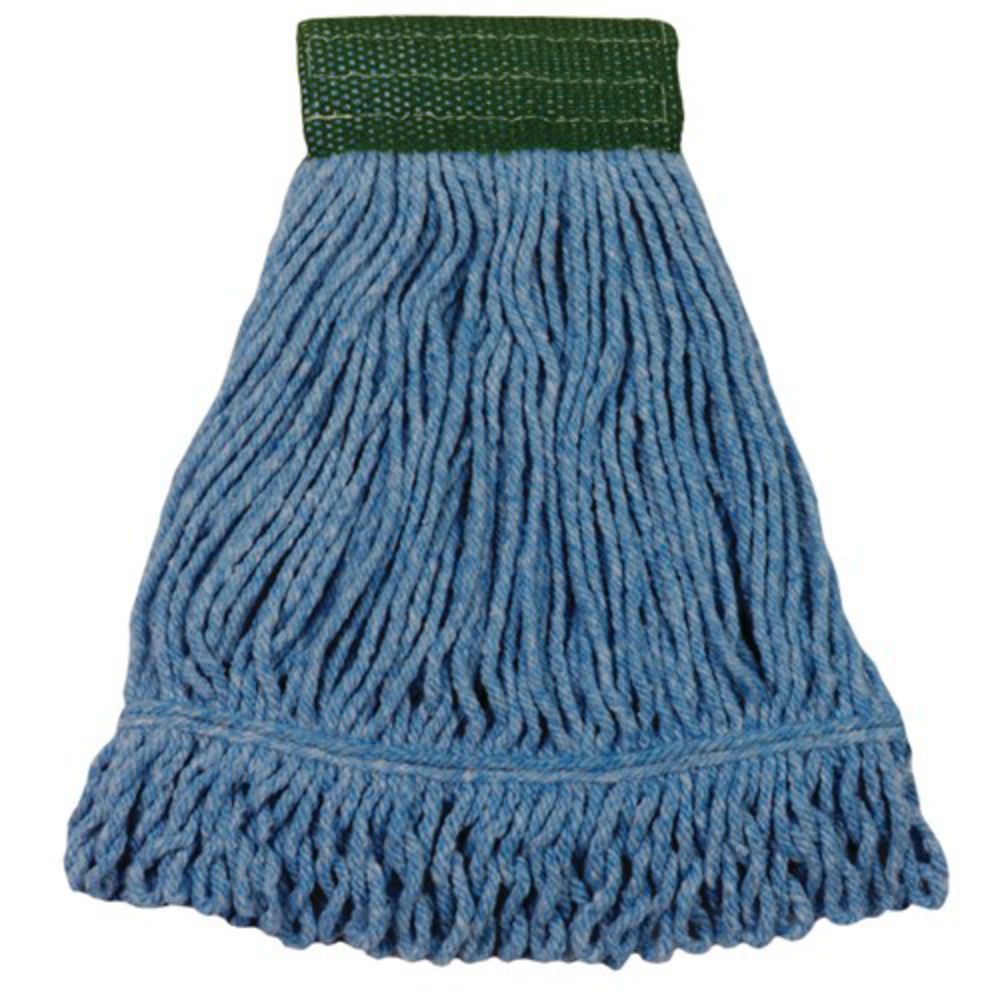 Performance Plus Blue Blended Loopend Mop - Med Wide Band Green Mesh ...