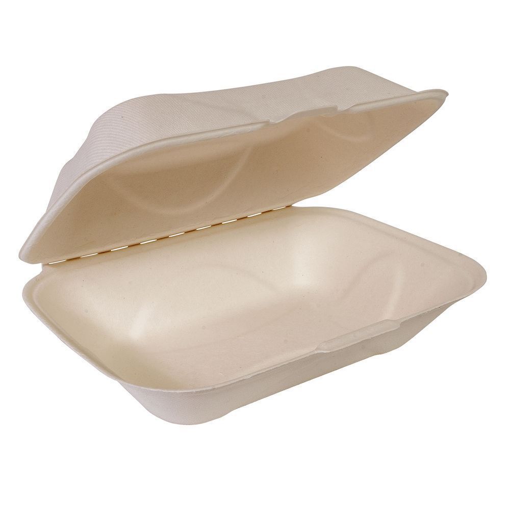 Ecosystems MOLDED FIBER CONTAINER, 9x6 KRAFT, 1 COMPARTMENT HINGED, NO ...