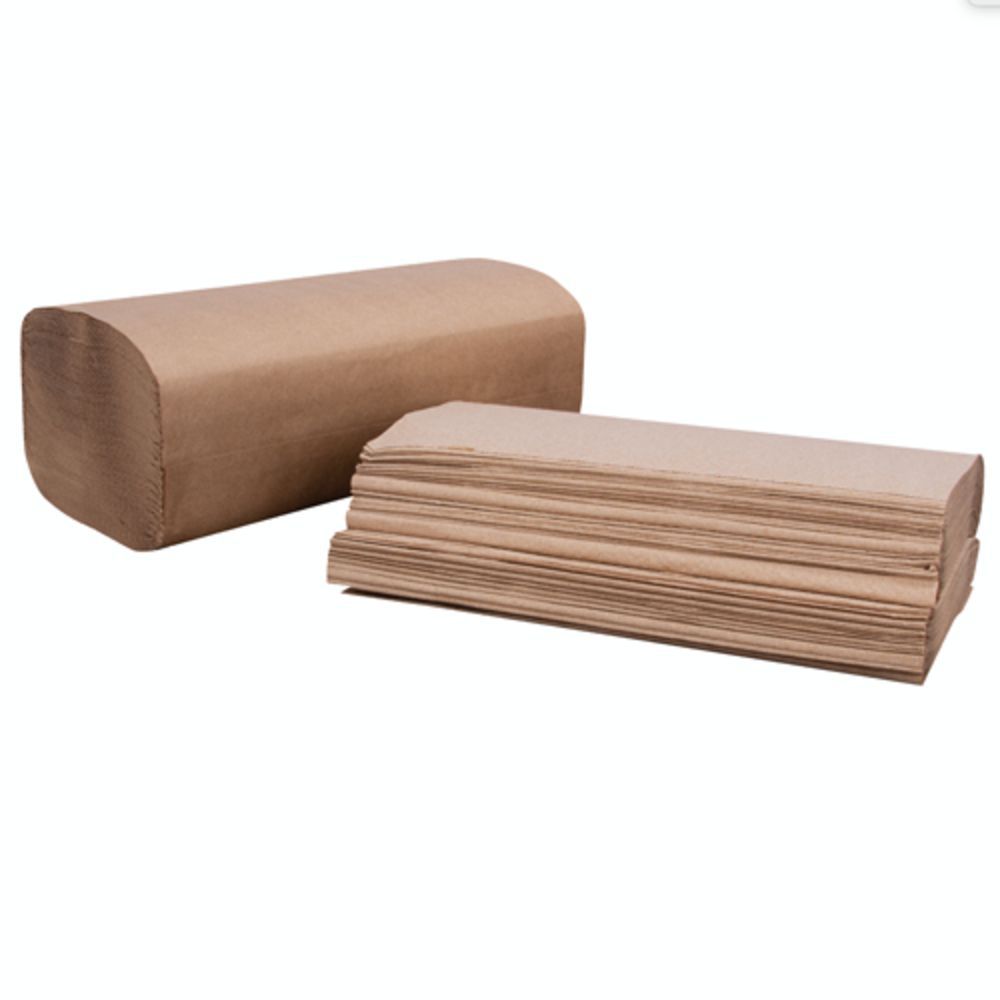 Right Choice Singlefold Towel 9" 9.5" sheet size 1-ply natural - 16 per ...