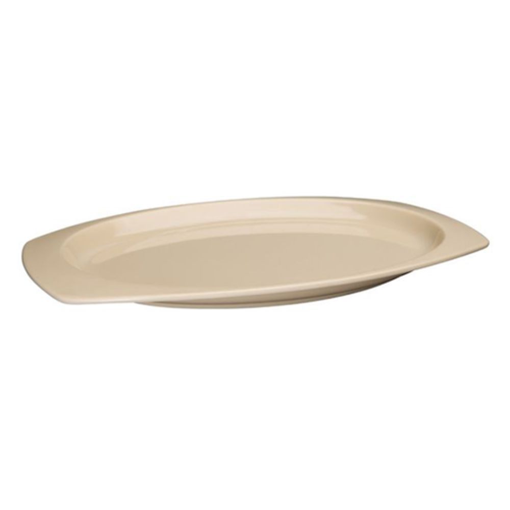 Winco 15" x 10-5/8" Melamine Rectangular Platters, Tan - sold by 1 dozen