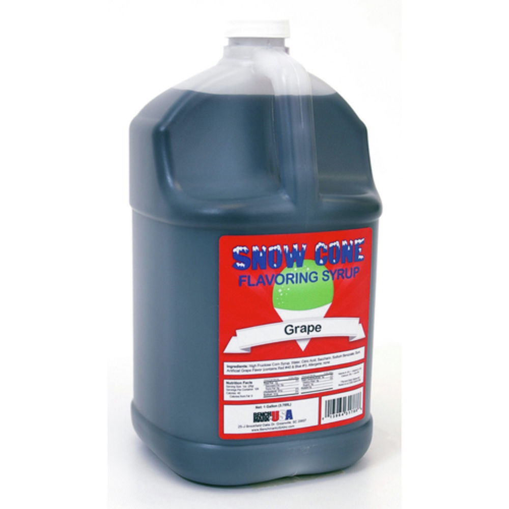 Winco Benchmark Snow Cone Syrup Grape - 1 Gal.- Qty 4 gal/case
