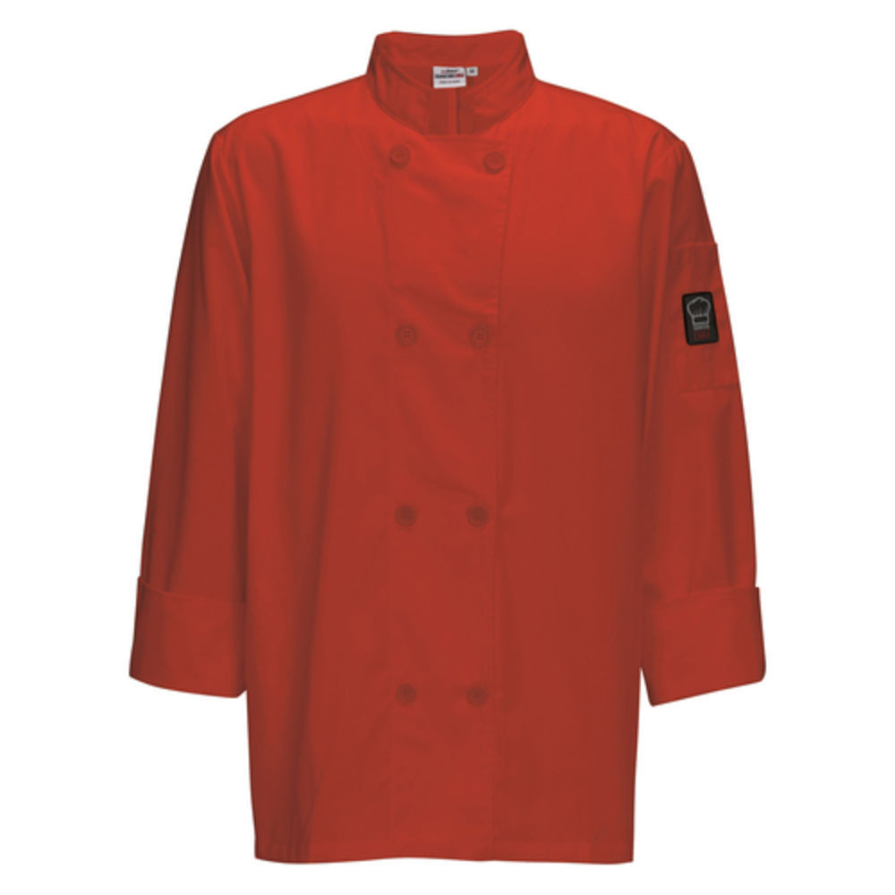 Winco Tapered Chef Men's Jacket, Red, 2XL