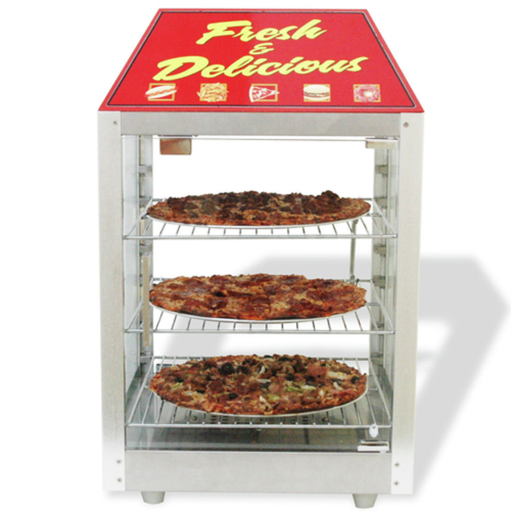 Winco Benchmark 18 Humidified Rotating Pizza / Pretzel Warmer Display, 120v