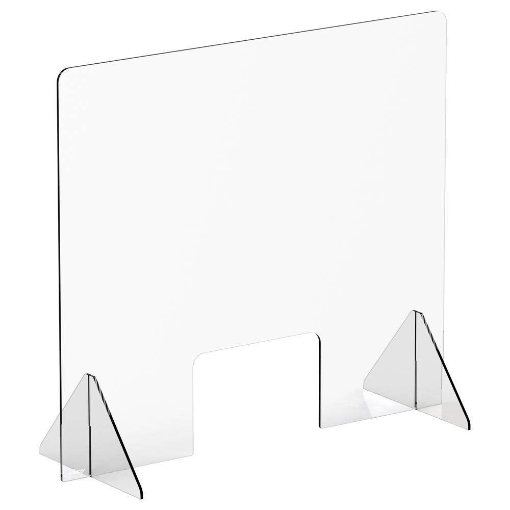 Winco Countertop Clear Safety Shield, 48W x 32H x 14"D, Acrylic