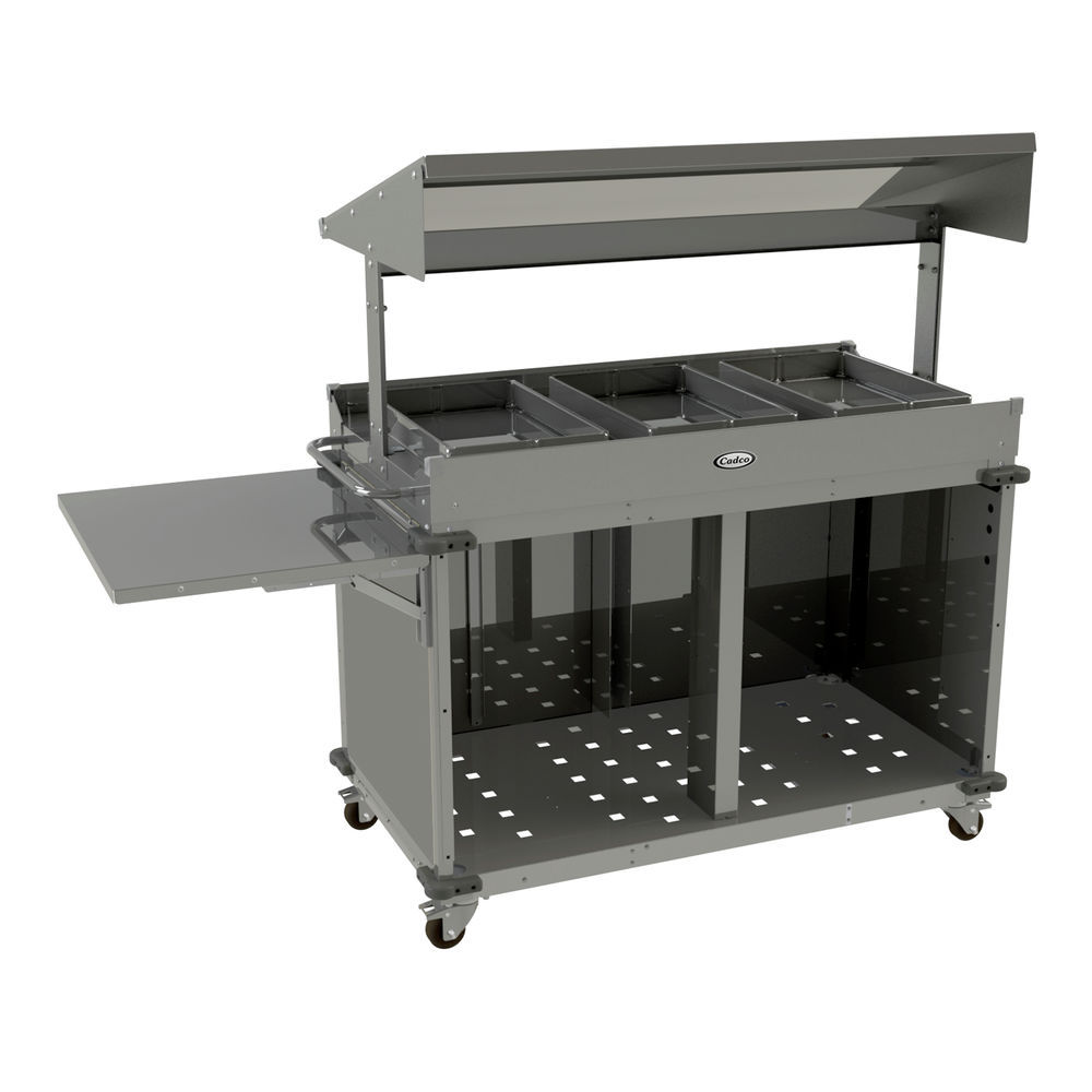 Cadco 3 Bay MobileServ Standard Grab & Go Cart - (3 SS pan holders ...