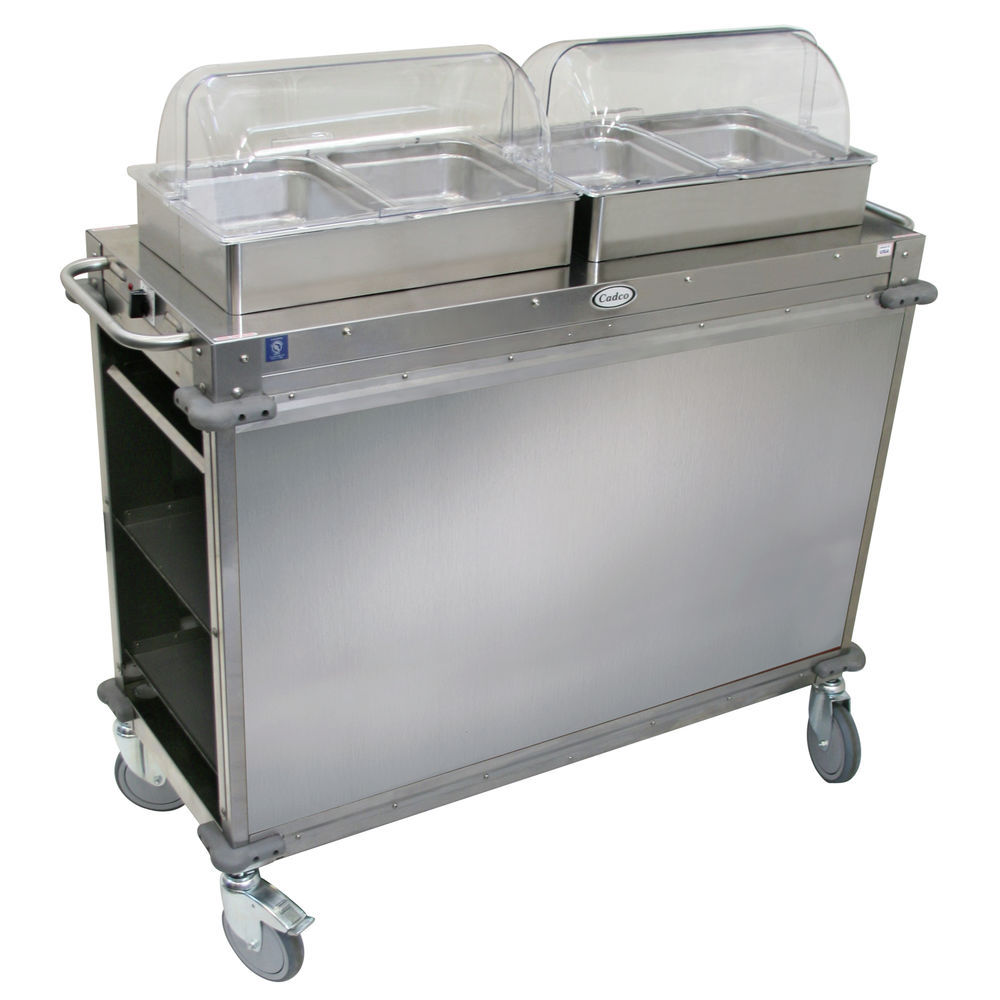 Cadco 2 Bay MobileServ Cart - (2 Full Size Hot Buffet Servers incl.: (4 ...