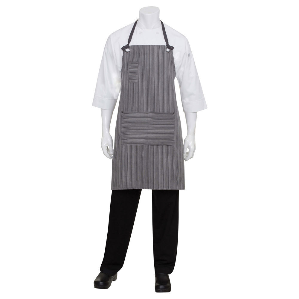 ChefWorks Brooklyn Charcoal/Gray Bib Apron