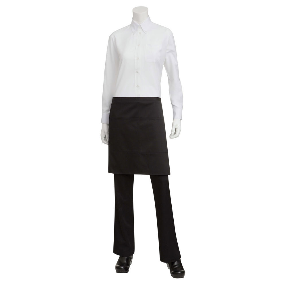 ChefWorks Black Half Bistro Apron