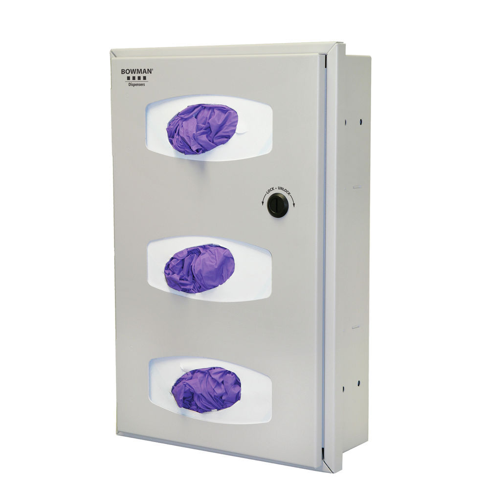 Bowman Dispensers Semi-Recessed - Face Mask & Triple Glove Dispenser
