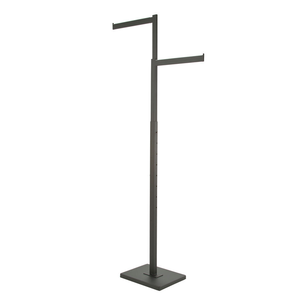 Econoco Adjustable Height 2-Way Matte Black Rack with 2 Straight Arms ...