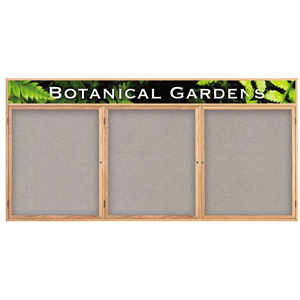 United Visual Products 72" x 36" Triple Door Indoor Enclosed Easy Tack ...
