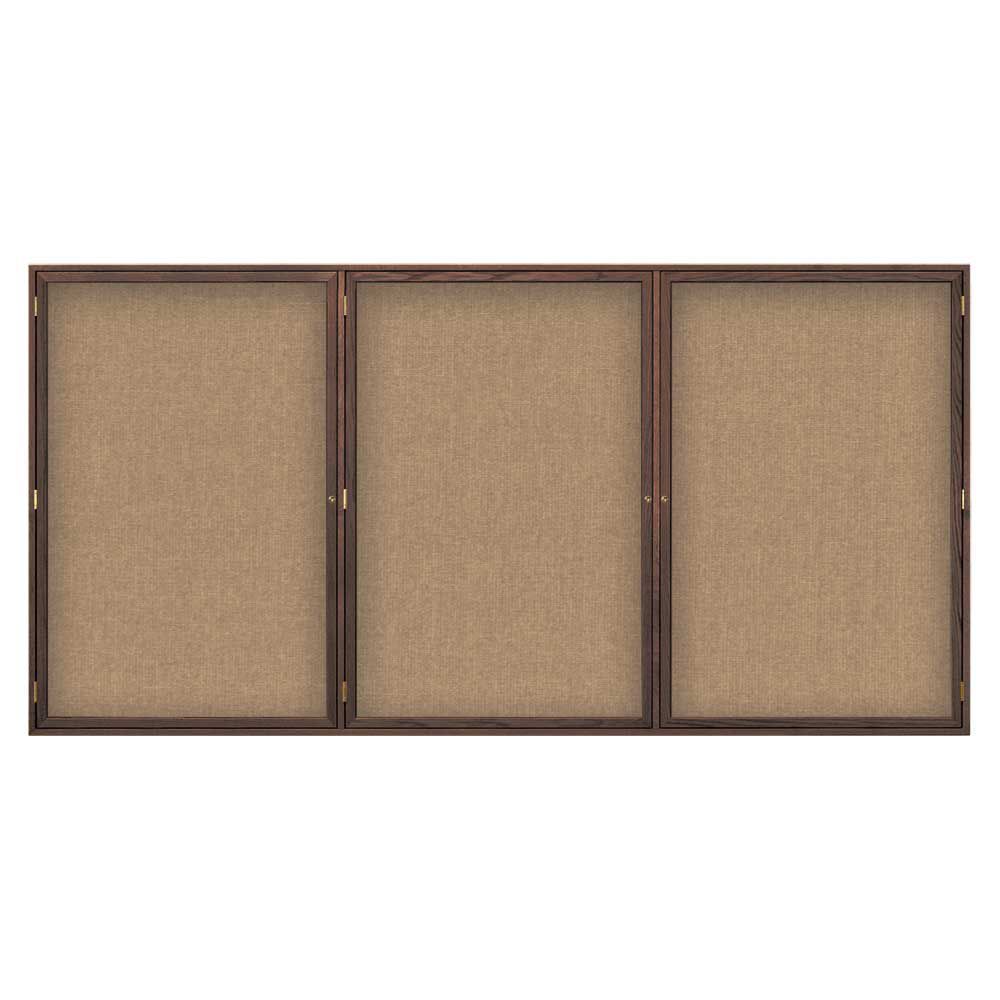 United Visual Products 96" x 48" Triple Wood Enclosed Corkboard-Buff ...