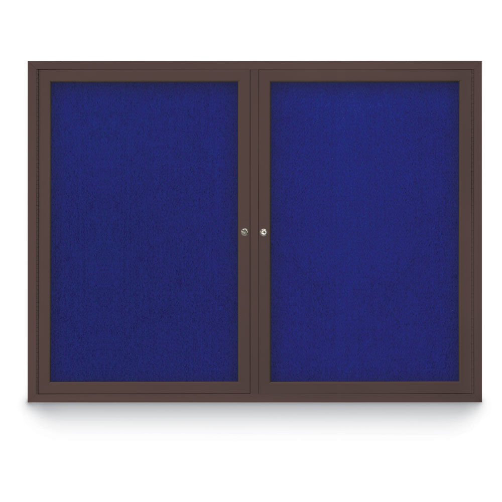 United Visual Products 48" x 36" Double Door Indoor Enclosed Easy Tack ...