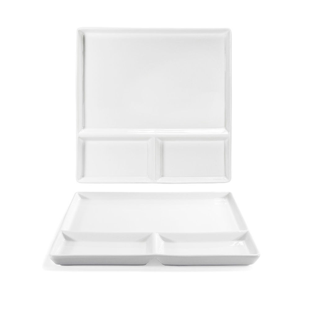 Front of the House 10.75" Square Mod Divided Plate-case pack/4